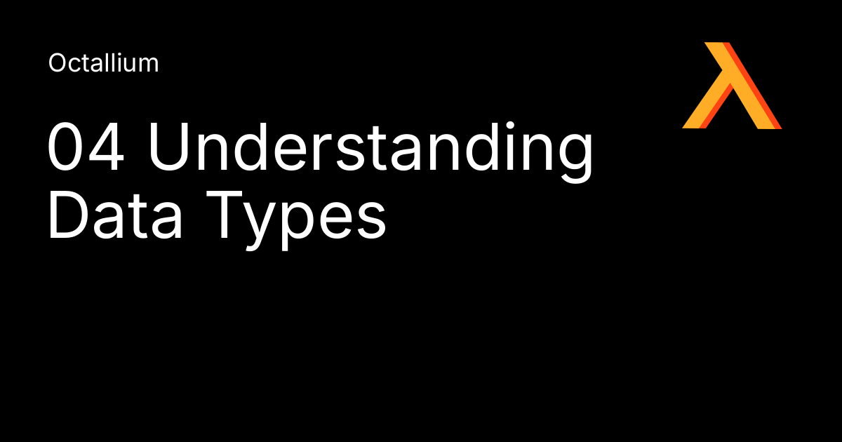 04 Understanding Data Types - Octallium 04 Understanding Data Types - Octallium